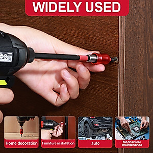 Geinxurn 12” Impact Screwdriver Bit Holders, 3PCS Magnetic Extension Quick-Change Socket Drill Bit Holder Cr-V SteelHex Shank Quick Release Drill Bit Guide