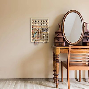 NW 48-Spools Wooden Thread Holder Sewing and Embroidery Thread Rack and Organizer Thread Rack for Sewing with Hanging Hooks for Wall