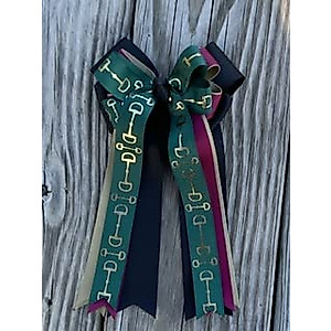 Equestrian Show Bows Girls Horse Shows Hairbows Pony Jumpers Pony Tail Hair Bows Gifts Kids (Small, Tails Size, 2" Alligator Clips)