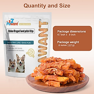 Pawant Dog Treats Chicken Wrapped Sweet Potato Dog Treats, Puppy Training Snacks, Rawhide Free Treats 0.5lb/227g