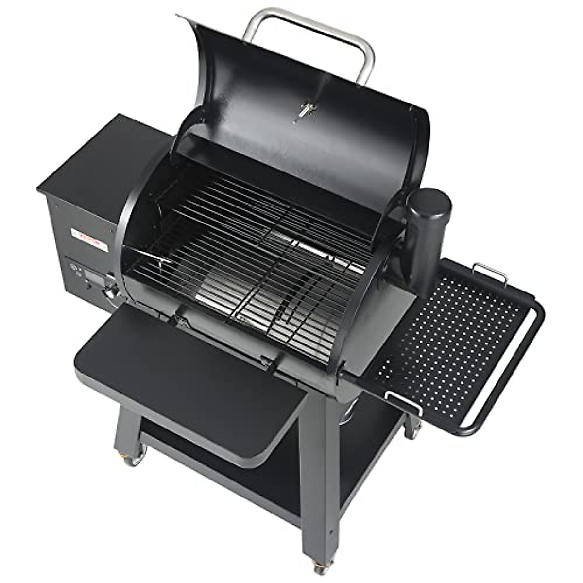 VEVOR Smoker Grill, Portable Wood Pellet Grill with Cart, 8 IN 1 BBQ Grill with PID Temperature Control for Outdoor Cooking, Barbecue Camping, Picnic, 730 sq, Patio and Backyard, Black