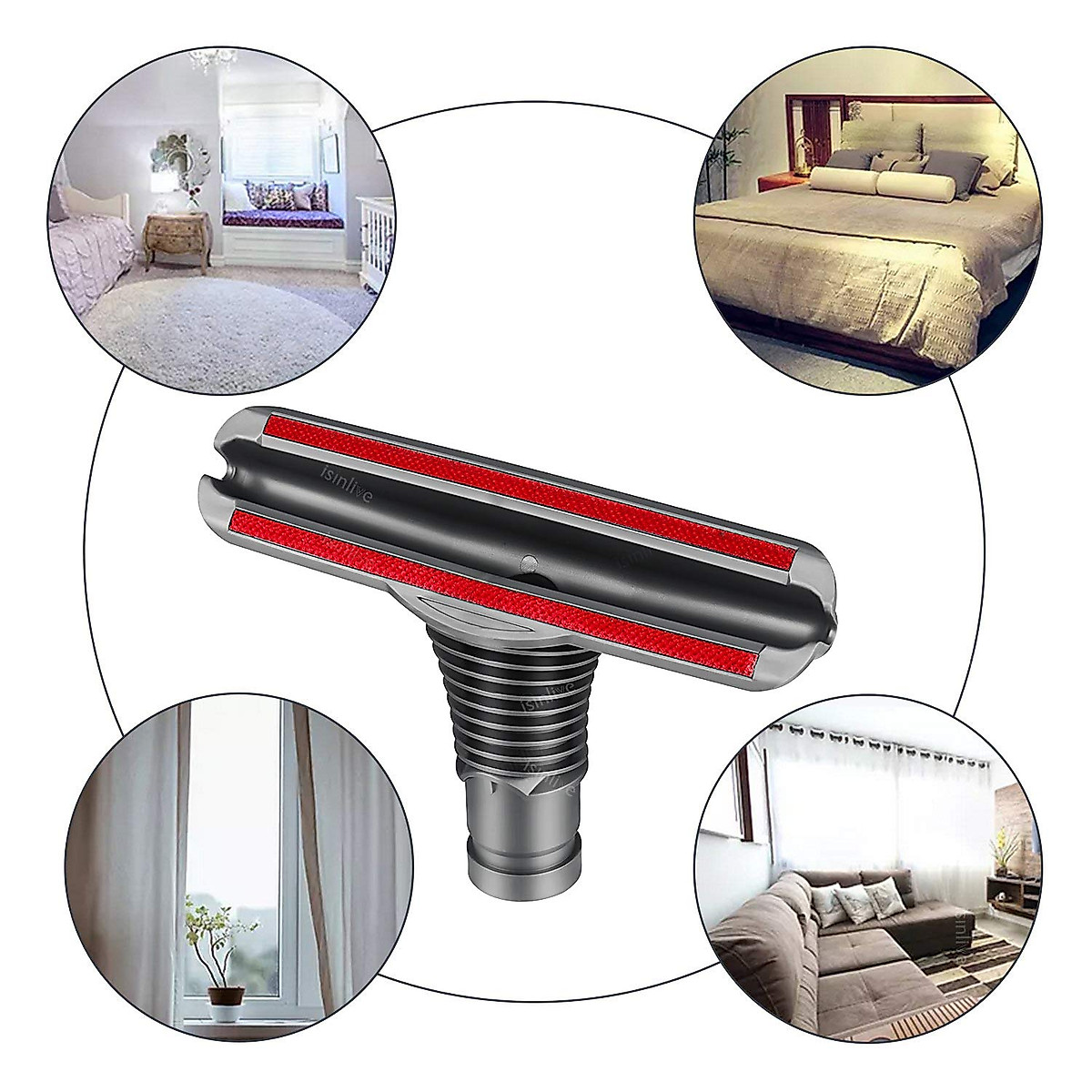 isinlive Motorhead Replacement for Dyson V6 DC30 DC31 DC34 DC35 DC39 DC41 DC44 DC45 DC52 DC58 DC59 DC61 DC62 DC63 DC74 Attachments Home Cleaning Tools Brush Kit