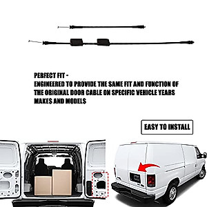 Unikpas Door Latch Cable Compatible for Ford E150 E250 E350 E450 E550 Van 1992-2014 Rear Right Cargo door Rear Right Side Replace Cable 8C2Z15431A02C 924-351
