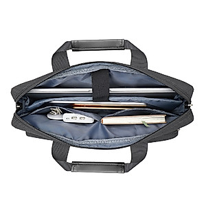 MOSISO Laptop Shoulder Bag Compatible with MacBook Air 15 inch M3 M2 2024 2023/Pro 16 M3 M2 M1 2024-2019,15-15.6 inch Notebook with 2 Raised&1 Flapover&1 Horizontal Pocket&Handle&Belt, Slate Gray