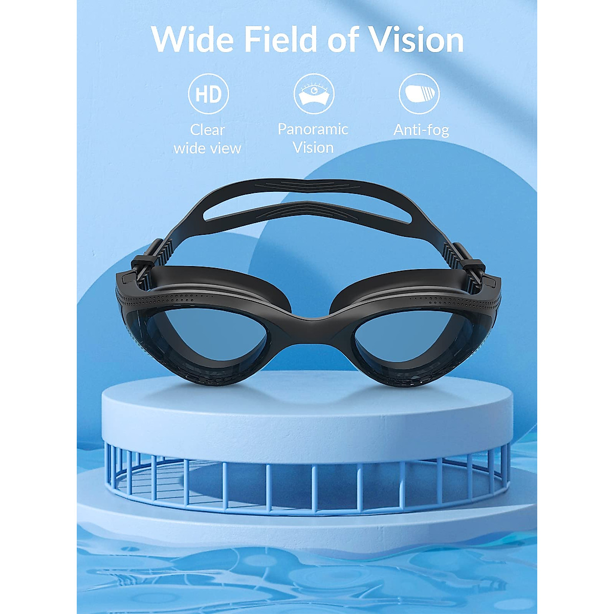 Cienfy Unisex-Adult Swim Goggles, Polarized Goggles Swimming Men Women, Anti-fog Leak-proof Clear Vision Underwater