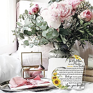 Mom Gift Mother in Law Gift Bonus Mom Gift to My Mom Acrylic Heart Sunflower Mothers Plaque Gifts Grateful Birthday Gifts for Mom Acrylic Best Mom Sign Acrylic Heart Sign from Daughter