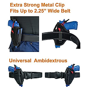 TAFTACFR Concealed Carry Holster IWB OWB Car Holster with Magazine Slot and Adhesive-Backed Hook for Right and Left Hand Draw Fits Subcompact to Large Handguns