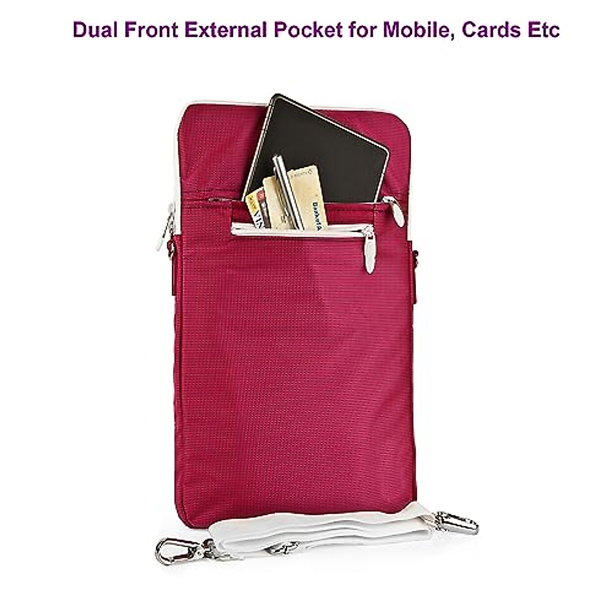 Universal Padded Crossbody Messenger Laptop Tablet Sleeve Bag for 12 inch ASUS ZenBook 13; Acer Chromebook Spin 713; HP Elite Dragonfly