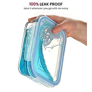 FineDine Glass Meal Prep Containers with Lids - Set of 3 Square 28 Oz Containers - Airtight, Leakproof, Microwave & Dishwasher Safe - Perfect for Snacks, Dips, and Meal Prep (Pink)