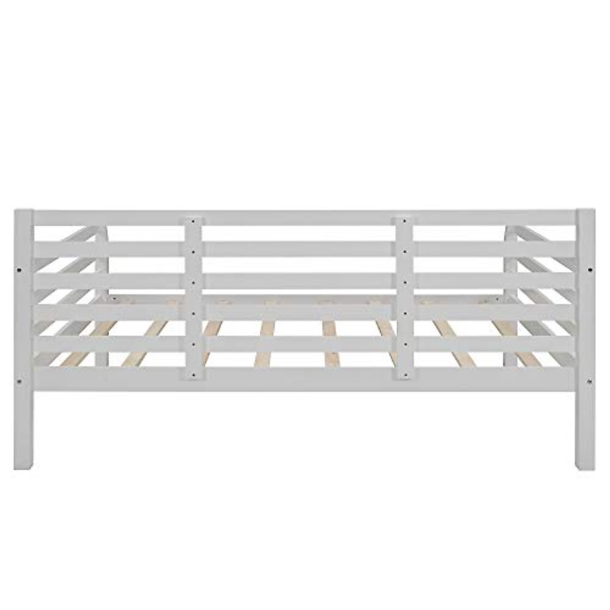 Myshle Full Size Daybed Frame, Wooden Full Day Bed with Wood Slat Support, Upgraded Full Bed Frame, Full Size Sofa Bed for Bedroom, Living Room, No Box Spring Needed, White