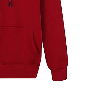 Maiyifu-GJ Men Full Zip Long Sleeve Hoodies Fleece Slim Fit Solid Color Hoodie Winter Warm Hooded Sweatshirt With Kanga Pocket (Red 2,Large)