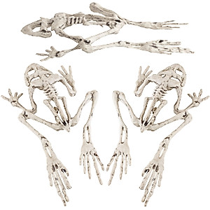 SCS Direct Frog Skeleton Halloween Decoration (3 Pack) - 8" Long, Weather Resistant for Indoor/Outdoor Use - Animal Decor for School Projects, Classrooms, Dioramas, Science Fairs, Fun & Educational