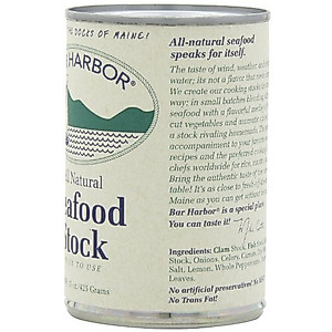 Bar Harbor Seafood Stock - Maine Seafood Essence, Gluten-Free, All-Natural Ingredients - Ideal for Soups, Stews, and Seafood Dishes - 15 oz Can (Pack of 6)
