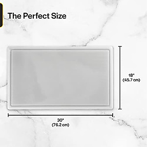Thirteen Chefs Plastic Cutting Board with Juice Groove - Extra Large Cutting Board for Meat, Grilling, BBQ, Smoking, Fruit, and More - 30" x 18" x 0.5" - White