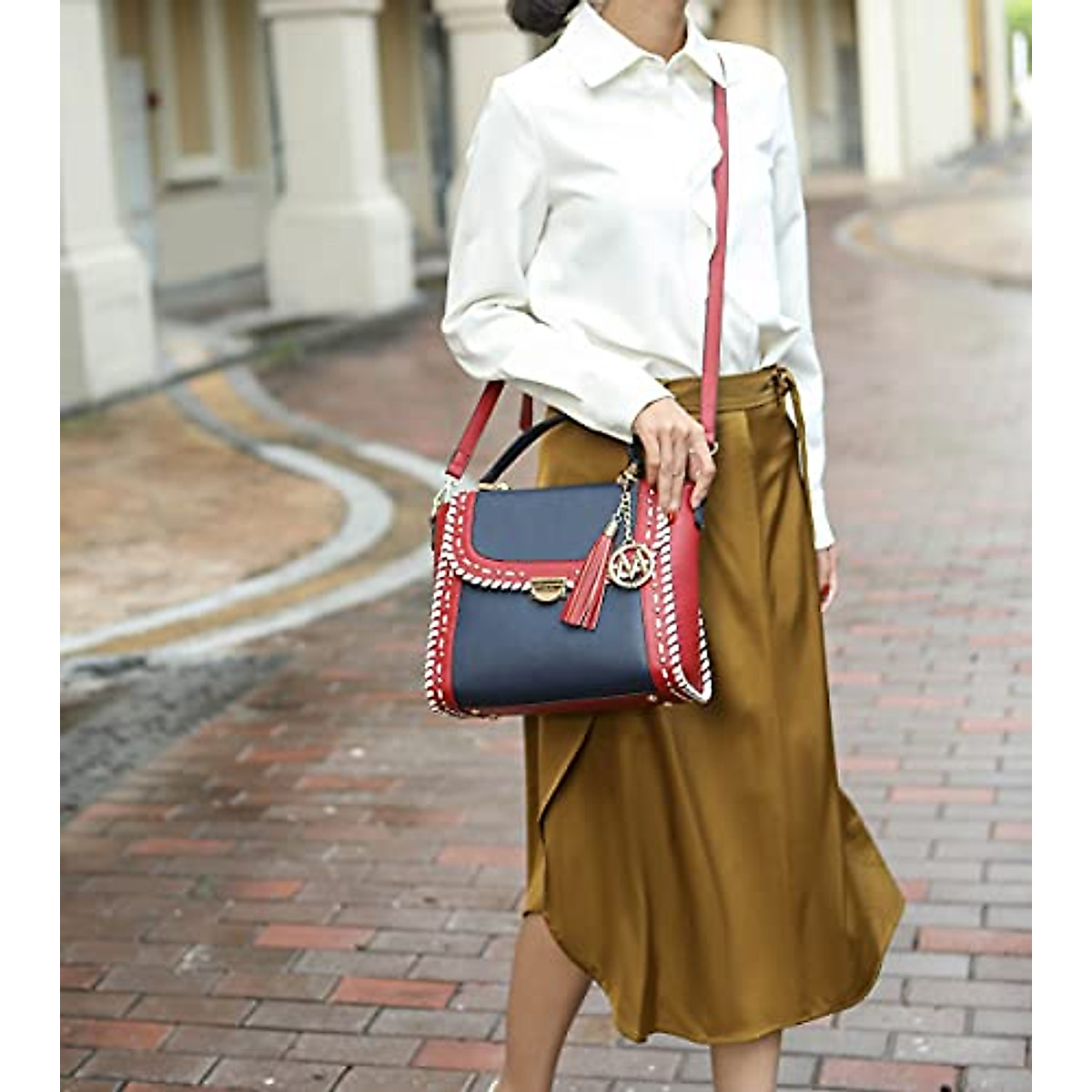 MKF Collection Crossbody Satchel Bags for Women-Shoulder Pocketbook Handbag - Lady Top Handle Tote Purse