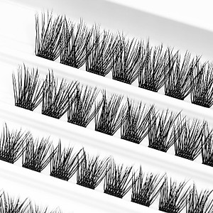 WONSIS Lash Clusters, False Eyelashes Individual for DIY Lash Extension, 48 Clusters Mix Length Individual Lashes, Natural Look Reusable Cluster Lashes for Home Eyelash Extensions (Volume)