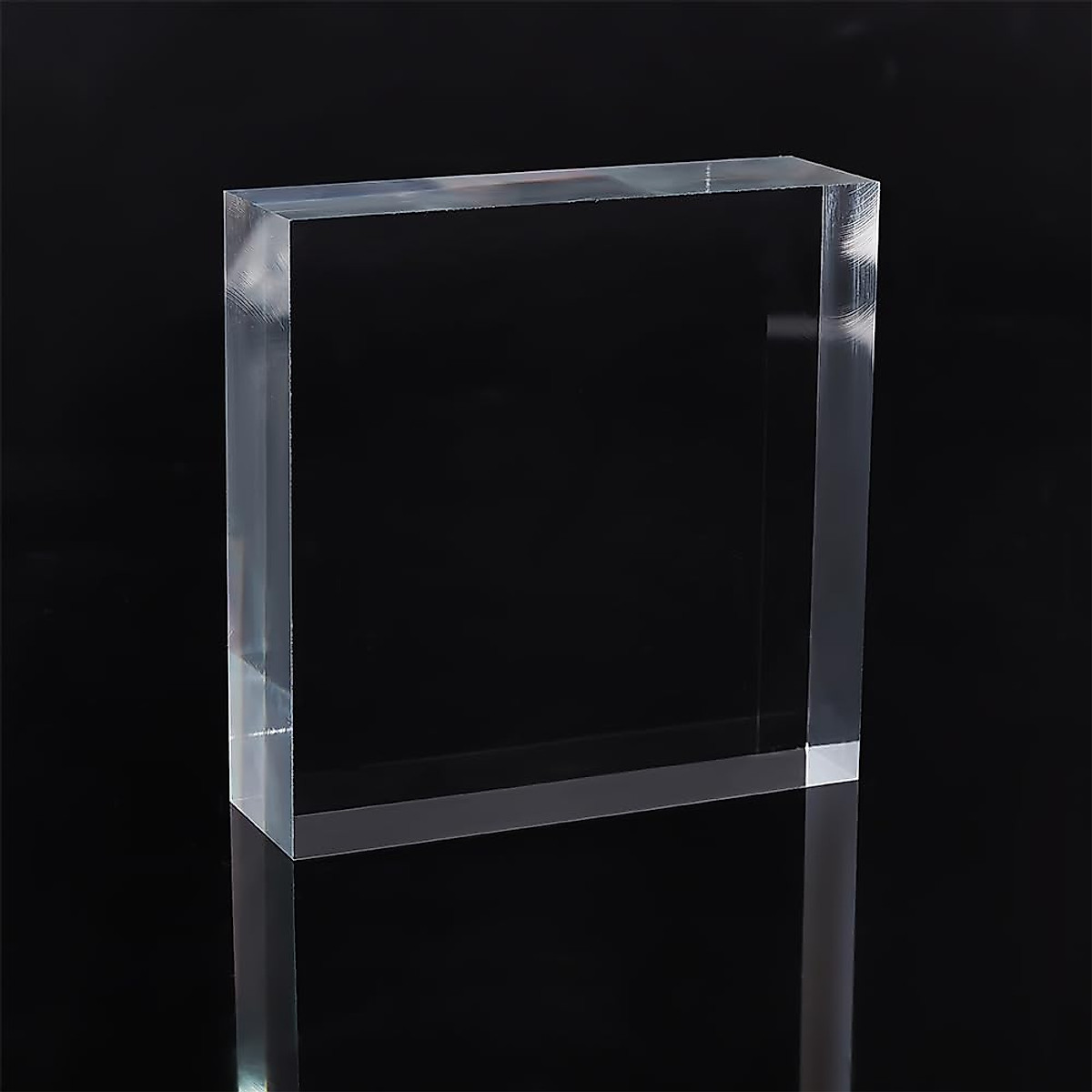 FINGERINSPIRE Clear Polished Acrylic Square Display Block Acrylic Jewelry Display Stand Ring Showcase Display Holder 1" x3" x3"