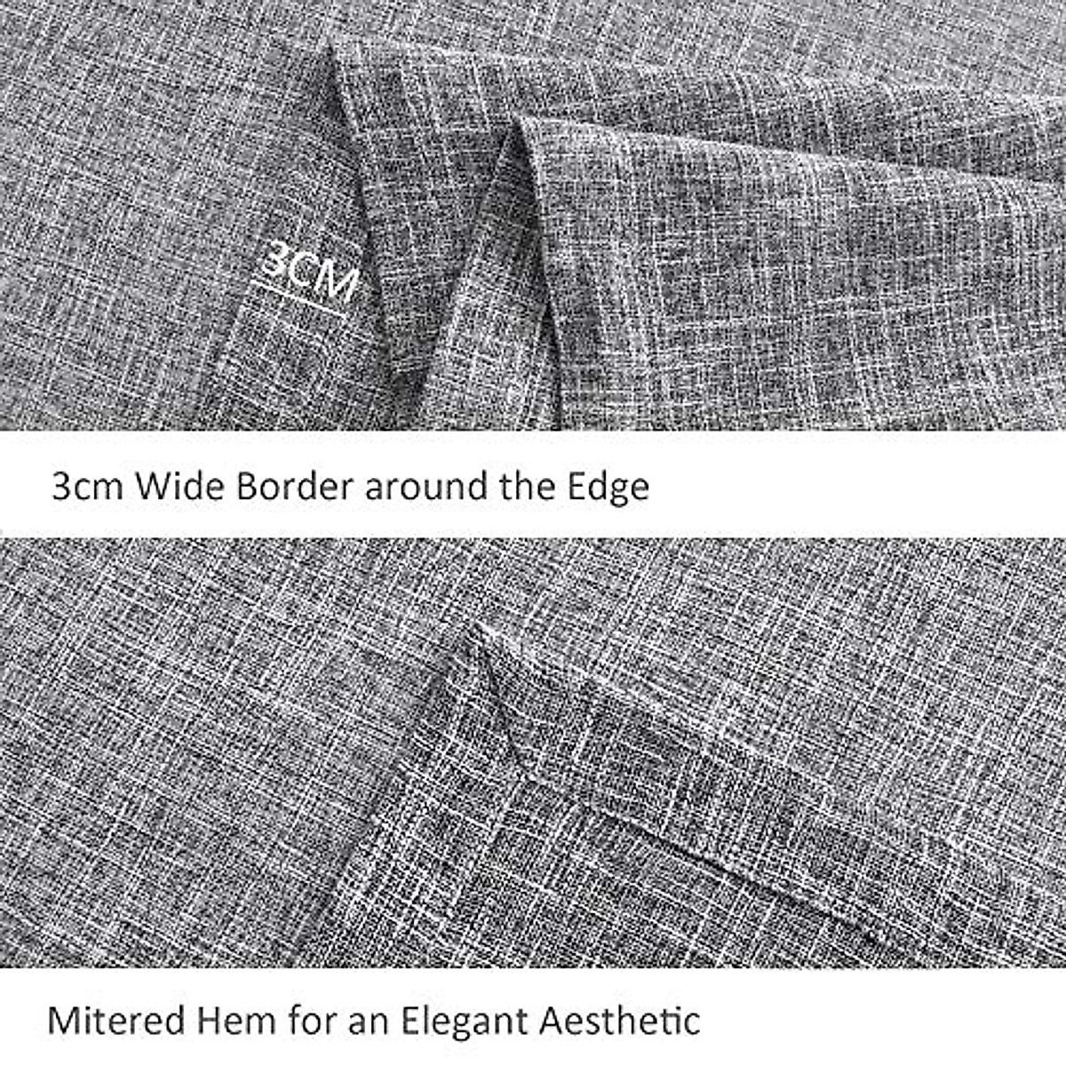 maxmill Flaxy Faux Linen Tablecloth with 2-Tone Slubby Texture Wrinkle Free Anti-Shrink Soft Table Cloth for Kitchen Dining Tabletop for Outdoor and Indoor Use Rectangle 60 x 84 Inch Light Grey