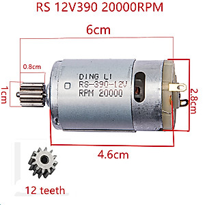 jiaruixin 12V390 20000RPM Electric Motor RS390 12V Motor Drive Engine Accessory for Kids Ride On Cars Children Ride on Toys Replacement Parts