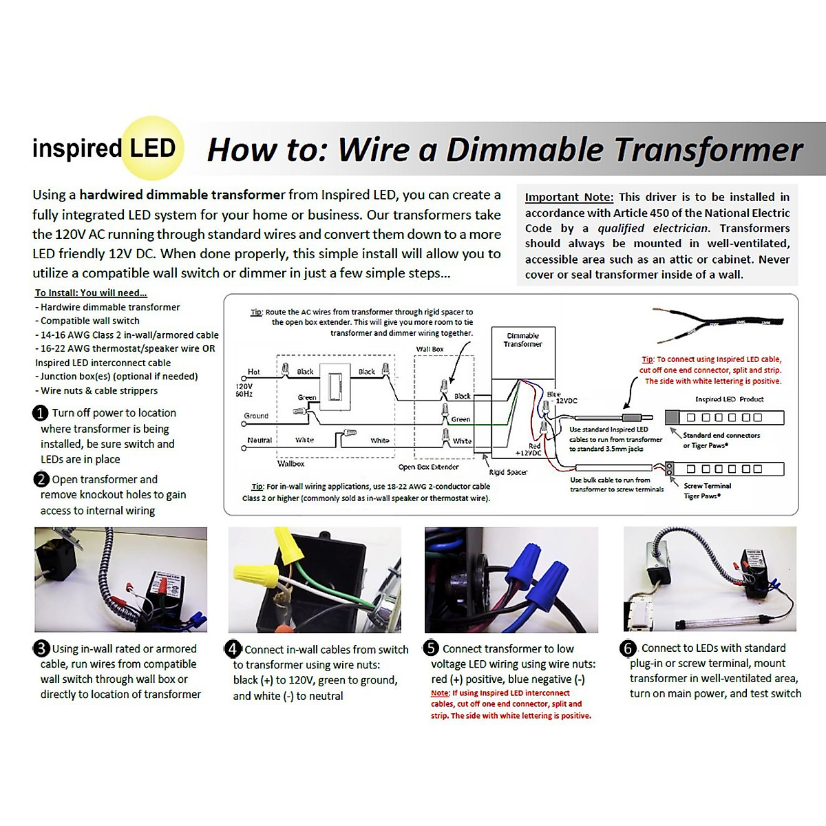 12V LED Hardwire Kitchen Light Kit Dimmable LED System Included Pure White 4000K Pro Series Panels Ambient LED Lighting 40W Magnitude Electronic Dimmable Transformer