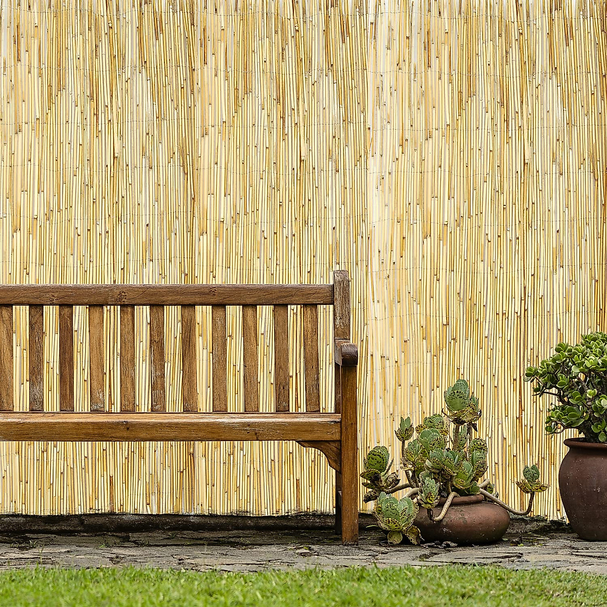 Backyard X-Scapes Natural Reed Fencing Decorative Fence for Backyard Garden Fencing Divider 4 ft H x 8 ft L