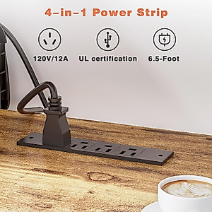 YESHOMY Swivel TV Stand with Mount for Television up to 75”, Entertainment Center with Power Outlet and Storage Shelves for Living Room, Firewood