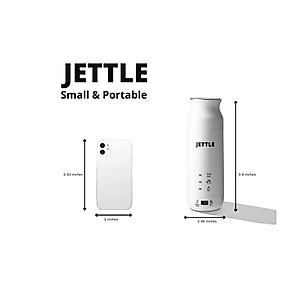 Jettle Electric Kettle - Travel Portable Heater for Coffee, Tea, Milk, Soup - Stainless Steel Travel Water Boiler tea pot with Temperature Control, LED, Automatic Power Off - 450ml, Kitchen Appliance