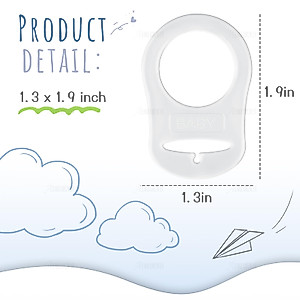 AUEAR, 10 Pack Silicone Adapter Rings Holder for Nipple Pacifier Clip Food Grade Transparent Color