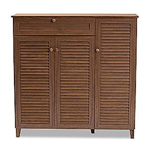 Baxton Studio Shoe Cabinets, One Size, Walnut