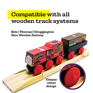 ZANY TRAINS Series 1 - Wooden Train Set with Cargo - Compatible with All Wooden Train Sets - Wooden Train Cars (T.N. Theresa)