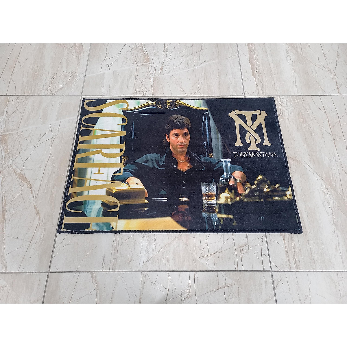 Scarface Rug, Tony Montana Rug, Fan Rug, Themed Rug, Custom Gift Unique, Home Decor, Area Rug, Gift for Him, Patterned Rug, Non Slip Rug rughouse34_313.5 (47”x70”)=120x180cm
