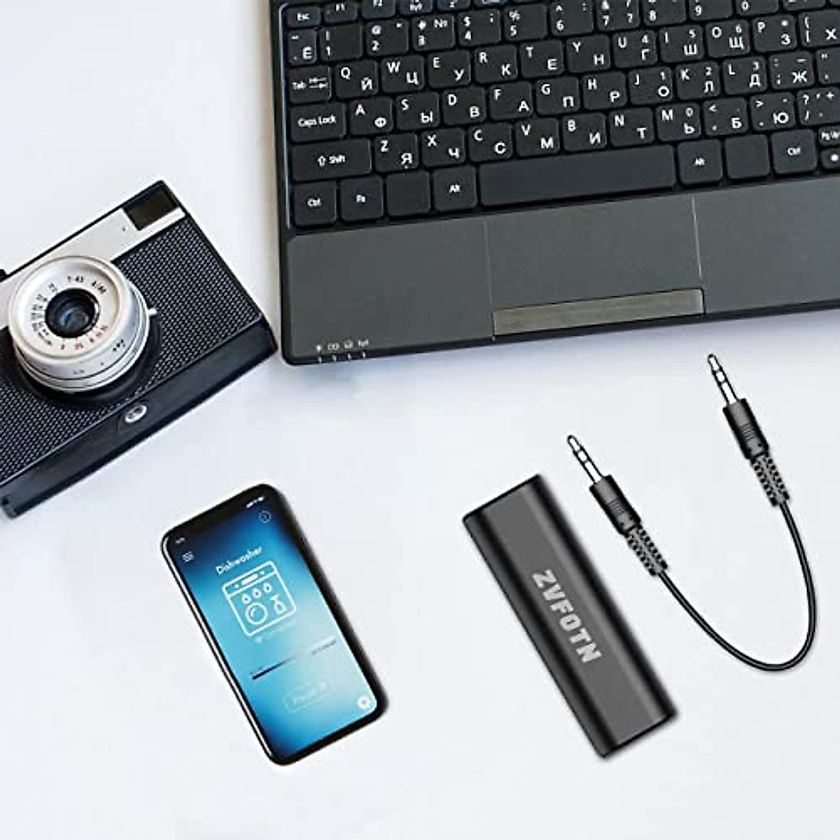 ZVFOTN Ground Loop Noise Isolator, Audio Noise Filter for Car Audio/Home Stereo System with 3.5mm Audio Cable, Eliminate Buzzing Sound, Black