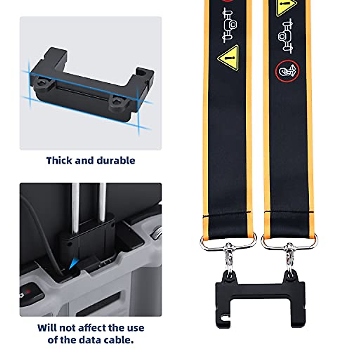 HeiyRC Dual Hooks Neck Strap for DJI AIR 3/Mini 2/Air 2S/Mavic 3/Air 2/Mini 3 Pro Remote Controller Anti-Fall Lanyard Mount (Please Don't Disturb Me When I'm Flying The Drone)