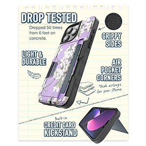 Smartish® iPhone 15 Pro Max Wallet Case - Wallet Slayer Vol. 2 [Slim/Protective] Credit Card Holder w/Kickstand Drop Test Hidden Card Slot Compatible w/Apple iPhone 15 Pro Max - Very Cherry Blossom