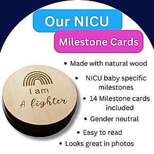 NICU Milestone Cards | NICU Mom Gifts | Nicu Baby Essentials | NICU Milestone Cards boy | Beautifully Handcrafted Natural Wood | NICU Baby Milestone Signs | Gender Neutral