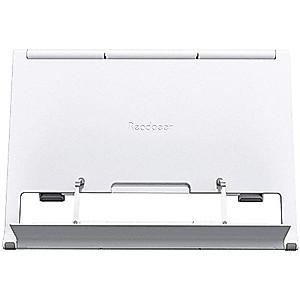 Readaeer Portable Book Stand Free Angle Adjustable Book Holder for Thick Textbook Collapsible Lightweight Book Rest (White)