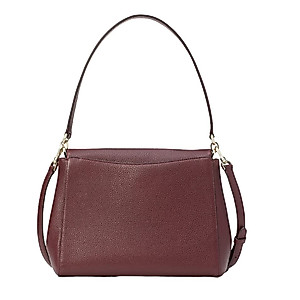 Kate Spade Leila Medium Pebbled Leather Flap Shoulder Bag In Cherrywood