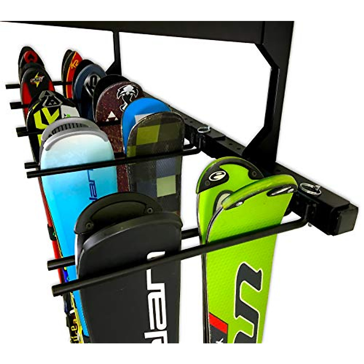 StoreYourBoard Ski Wall Rack and Storage Shelf, Holds 10 Pairs, Ski Wall Mount, Home and Garage Storage Hanger