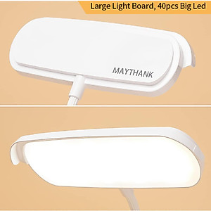 MAYTHANK Cordless Desk Table Lamp Reading Light 40 Led Rechargeable Big Battery 3000m, Touch 3 Modes,2 Ways Power,Dimmable,Gooseneck,Small Portable Wireless Bedroom Bedside Lamp