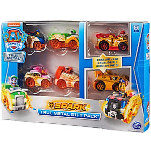 Paw Patrol, True Metal Spark Gift Pack of 6 Collectible Die-Cast Vehicles, 1:55 Scale