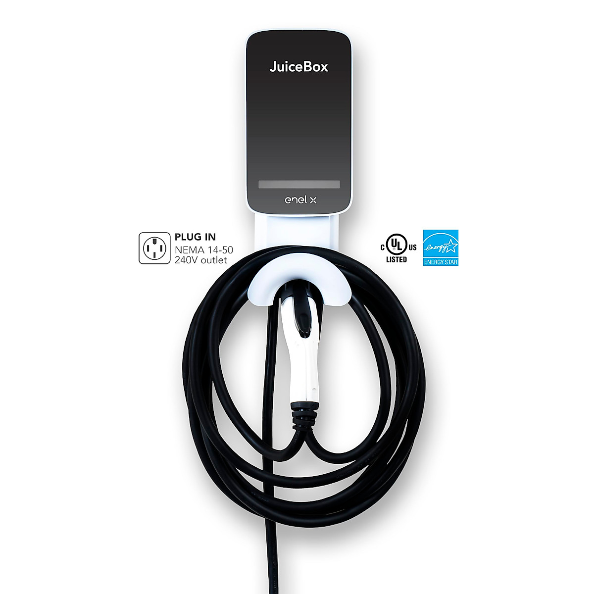 JuiceBox 32 Smart Electric Vehicle (EV) Charging Station with WiFi - 32 amp Level 2 EVSE, 25-Foot Cable, UL and Energy Star Certified, Indoor/Outdoor Use (NEMA 14-50 Plug, Gray)