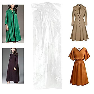 Pack of 50 Garment Bag, Transparent Suit Bag ,Clothing Cover, Gown and Dress Storage Bag 60 × 120 cm