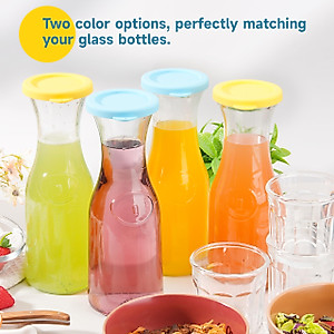 3.3-inch Silicone Lids Only Compatible with Netany, Joyjolt and Kook Glass Pitcher, Drink Dispenser Lids for Party & Tea & Juice, Glass Carafe Lids Replacement, Reusable Water Pitcher Lid, 4 Pack