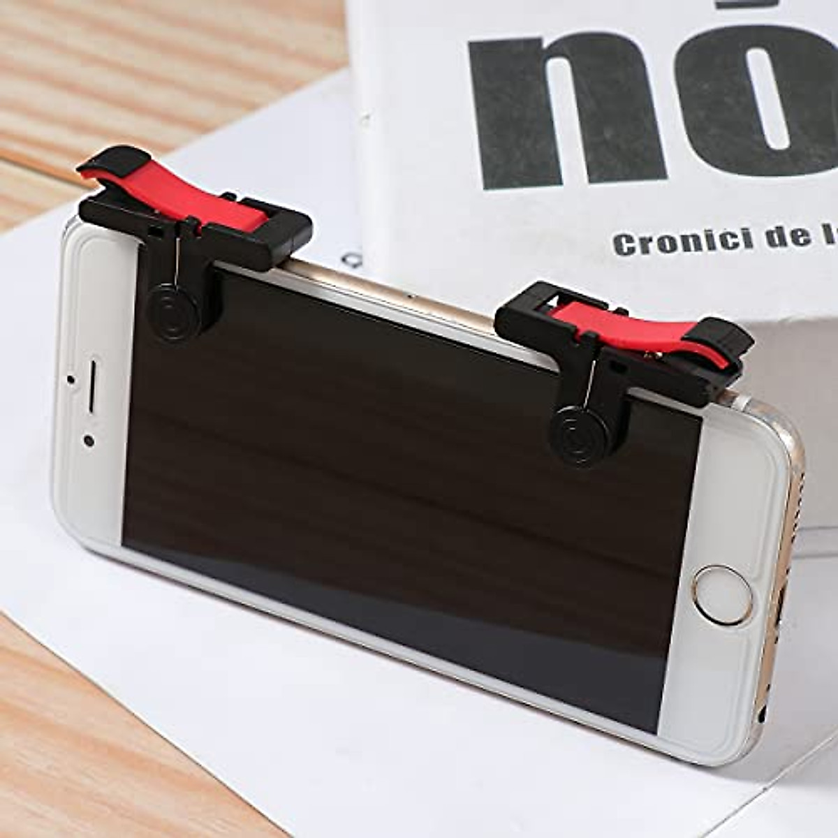 Chicken- Eating Artifact D9 Quick Shooting Buttons Game Controllers Assist Tools for for Phones Black and Red (L and R) Cell Phone Automobile Accessories