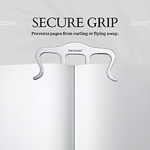 Performore Metal Sheet Music Book Clip and Page Holder for Sheet Music Stand, Piano, Book, Keyboard, Musician, Nickel Plated Bookmark with Velvet Storage Carrying Bag Included (1 Pack)