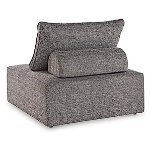 Signature Design by Ashley Bree Zee Contemporary UV Resistant Tufted Armless Outdoor Lounge Chair with Cushion and PVC Cover, Gray