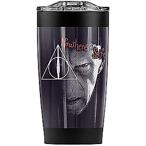 Harry Potter Voldemort Nowhere Is Safe Stainless Steel Tumbler 20 oz Coffee Travel Mug/Cup, Vacuum Insulated & Double Wall with Leakproof Sliding Lid | Great for Hot Drinks and Cold Beverages