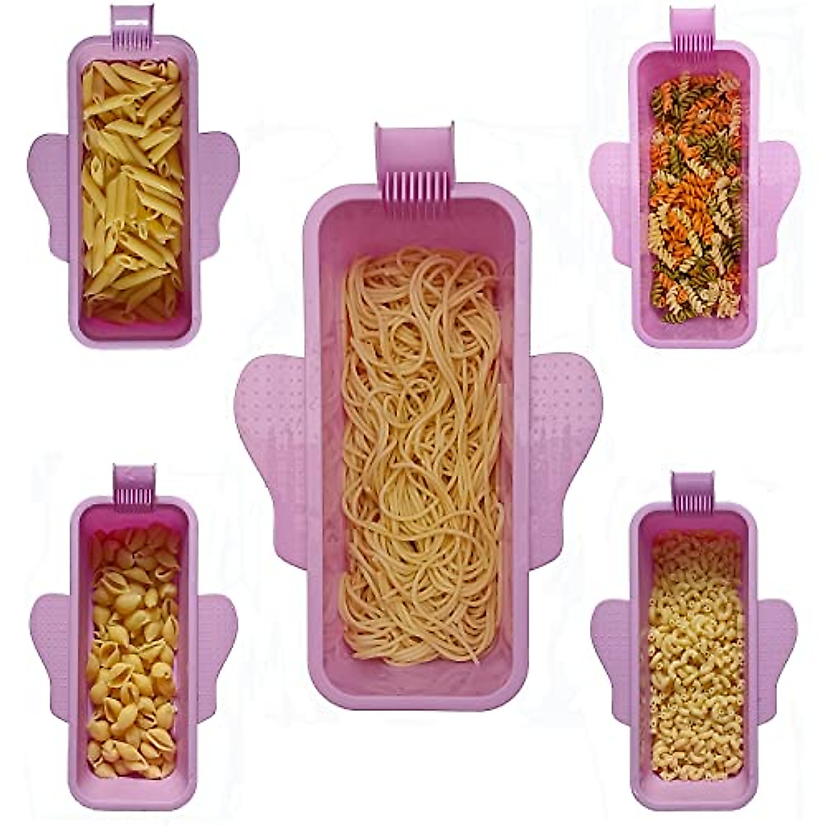 ZYXGOGOGO 2000ML / 68OZ Microwave Pasta Container Cooker, Noodles Cooker with Strainer. Quickly Cooks up to 4 Servings Pasta, Cute Elephant-Shaped Multifunctional Cooker (Purple)