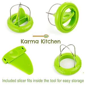 Fast Peel Any Fruit Or Soft Vegetable With Ease. Kiwi Slicer Peeler Pitter Scooper, Mango And Kimi Corer, Kiwi Fruit Scoop Kitchern Tool_Green