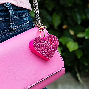 Super-Cute Personal Safety Alarm - 115 Decibel Self Defense Panic Alarm with LED Light & Keychain Clip - Pink Glitter Heart, 1 Count